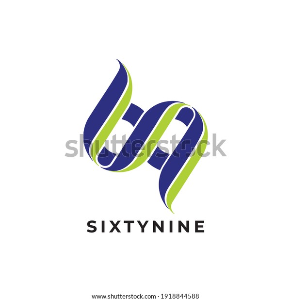 Number 69 Logo Theme Continuous Passion Stock Vector Royalty Free