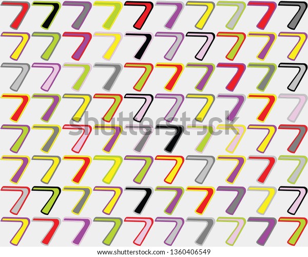 Number 7 Boomerang Design Pattern Stock Vector (Royalty Free ...