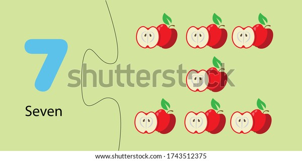 Number 7 Elementary Mathematics Preschoolers Puzzle Stock Vector ...