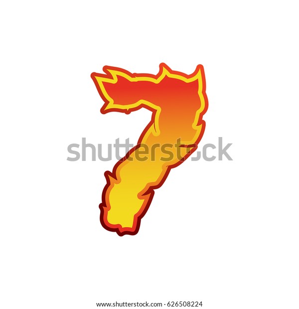 Number 7 Fire Flames Font Seven Stock Vector (Royalty Free) 626508224 ...