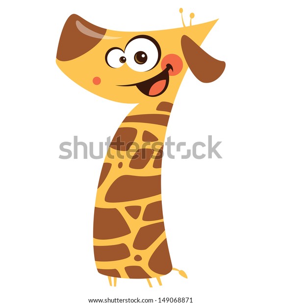Number 7 Funny Cartoon Yellow Orange Stock Vector (Royalty Free ...