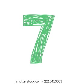 Number 7 Hand Drawn Line Sketch Stock Vector (Royalty Free) 2215413303 ...