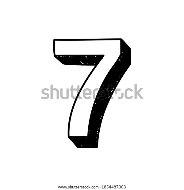 Number 7 Handdrawn Font Alphabet Vector Stock Vector (Royalty Free ...