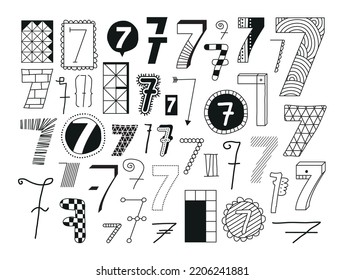 2.945 Number 7 Doodle Bilder, Stockfotos und Vektorgrafiken | Shutterstock