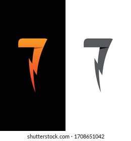 Number 7 Lightning Bolt Logo Symbol Stock Vector (Royalty Free ...