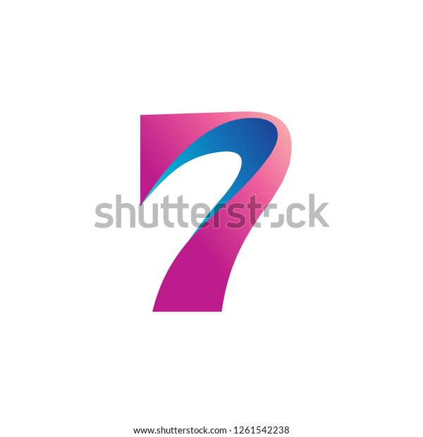 Number 7 Logo Design Stock Vector (Royalty Free) 1261542238