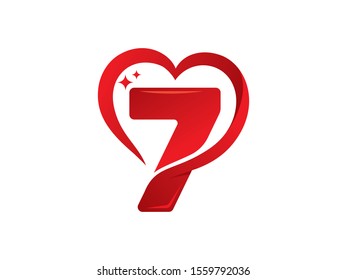 Number 7 Logo Symbol Template Design Stock Vector (Royalty Free ...