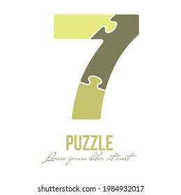 Number 7 Made Puzzles Vector Illustration Stock Vector (Royalty Free ...