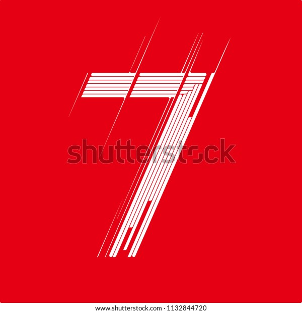 Number 7 Seven Symbol Red Stock Vector (Royalty Free) 1132844720 ...