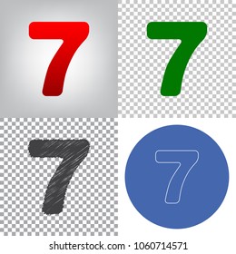 7 Number Logo Design White Red Stock Vector (Royalty Free) 1753024715