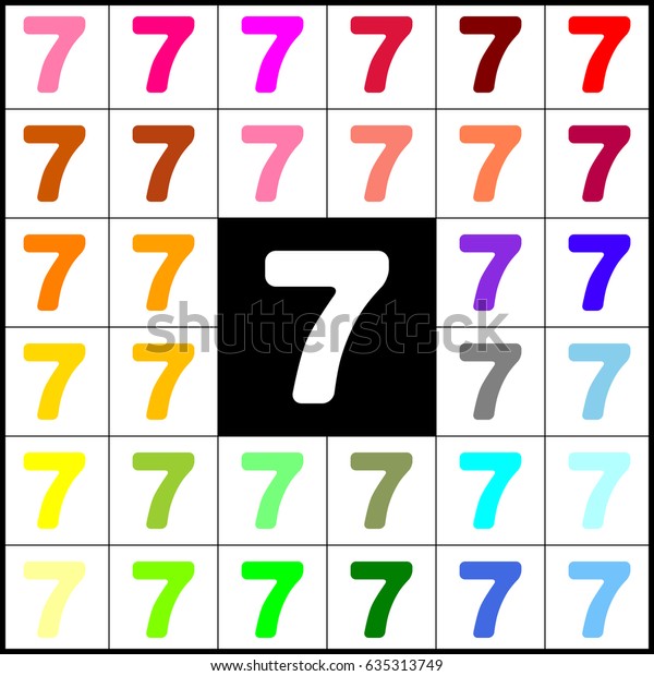 Number 7 Sign Design Template Element: vector de stock (libre de ...
