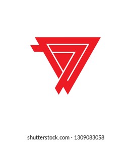 Number 7 Triangle Geometric Arrow Logo Stock Vector (Royalty Free ...