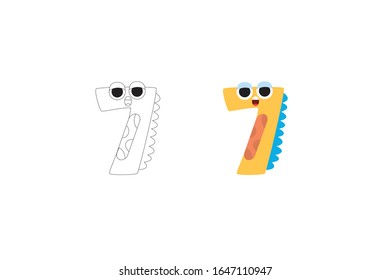 Number 7 Vector Icon Illustration Bundle Stock Vector (Royalty Free ...