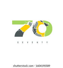 Number 70 Vector Font Alphabet Modern Stock Vector (Royalty Free ...