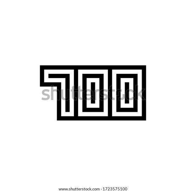 Number 700 Icon Design Black White Stock Vector (Royalty Free ...