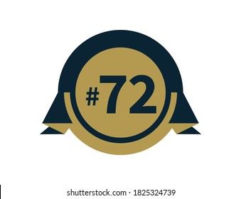 Number 72 Badge Design Vector Stock Vector (Royalty Free) 1825324739 ...