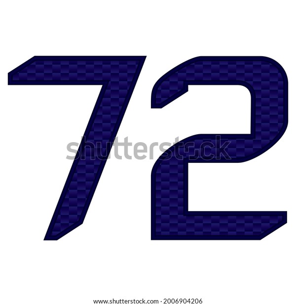Number 72 Vector Illustration Blue Number Stock Vector (Royalty Free ...