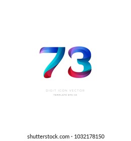 Number 73 Seventy Three Multi Colour Stock Vector (Royalty Free ...