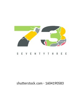Number 73 Vector Font Alphabet Modern Stock Vector (Royalty Free ...