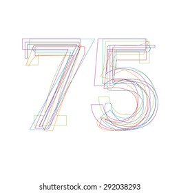 Number 70 Outline Stock Vector (Royalty Free) 292038260