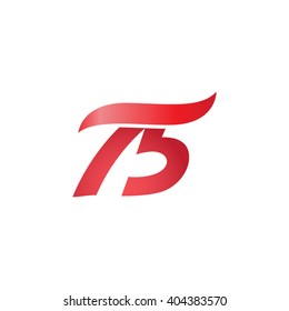 Number 75 Swoosh Design Template Logo Stock Vector (Royalty Free ...