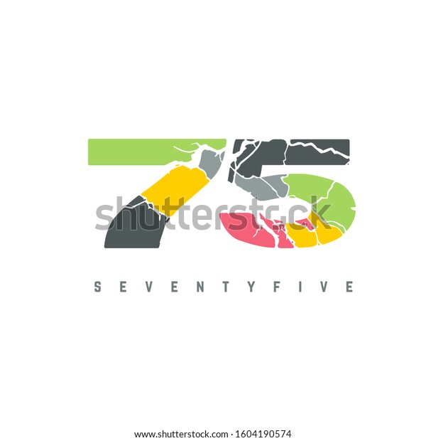 Number 75 Vector Font Alphabet Modern Stock Vector (Royalty Free ...
