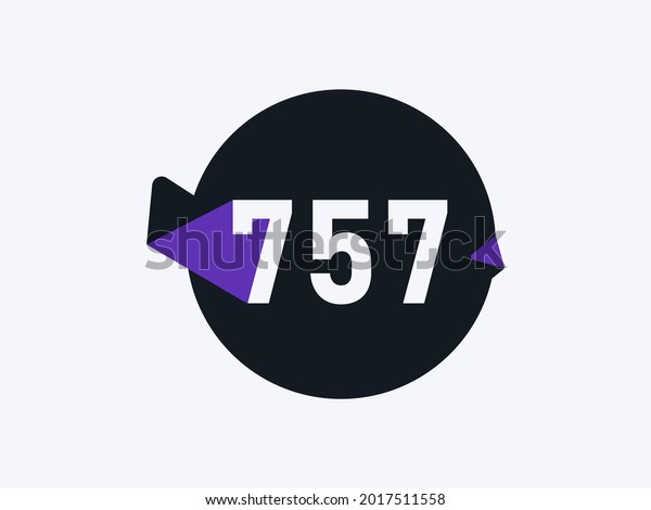 Number 757 Logo Icon Design Vector Stock Vector (Royalty Free ...