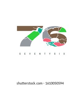 Number 76 Vector Font Alphabet Colorful Stock Vector (Royalty Free ...