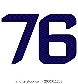 Number 76 Vector Illustration Blue Number Stock Vector (Royalty Free ...