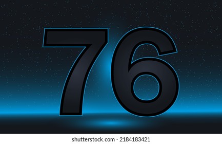 Number 76 Vector Luxury Blue Number Stock Vector (Royalty Free ...