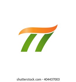 Number 77 Swoosh Design Template Logo Stock Vector (Royalty Free ...