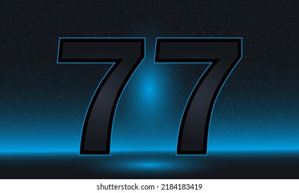 Number 77 Vector Luxury Blue Number Stock Vector (Royalty Free ...