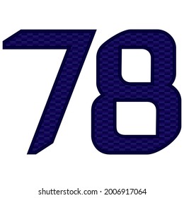 Number 78 Vector Illustration Blue Number Stock Vector (Royalty Free ...