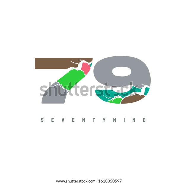 Number 79 Vector Font Alphabet Colorful Stock Vector (Royalty Free ...