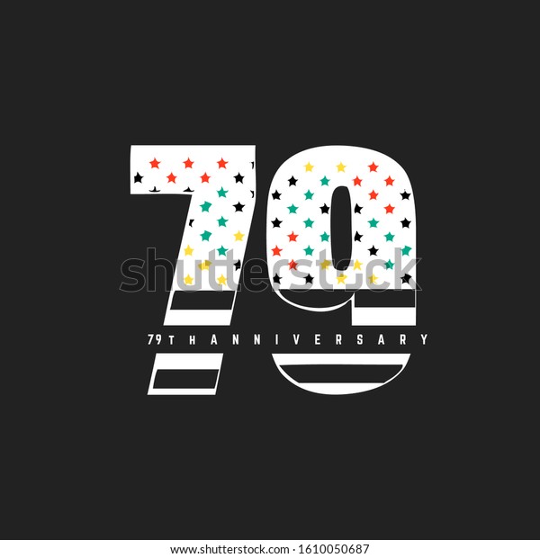 Number 79 Vector Font Alphabet Colorful Stock Vector (Royalty Free ...