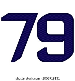 Number 79 Vector Illustration Blue Number Stock Vector (Royalty Free ...