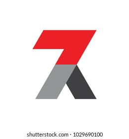 Number 7k Linked Geometric Logo Vector: vector de stock (libre de ...