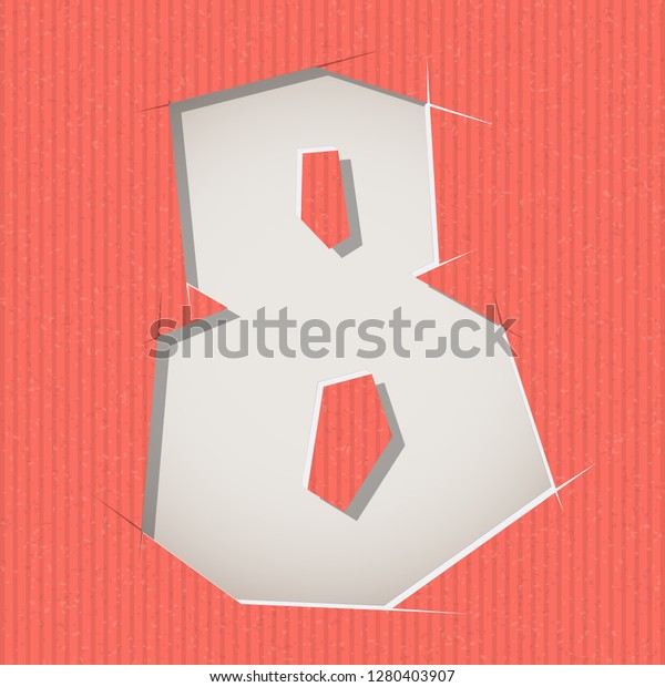 Number 8 Cut Out On Cardboard Stock Vector (Royalty Free) 1280403907 ...