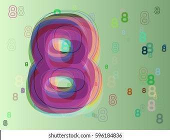 8 Number Template Pattern Stock Vector (Royalty Free) 596106551