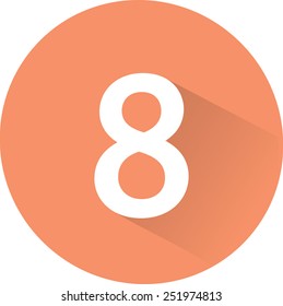 Number Eight Button On White Background Stock Vector (Royalty Free ...