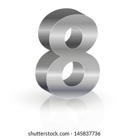 Number 8 Silver Stock Vector (Royalty Free) 145837736