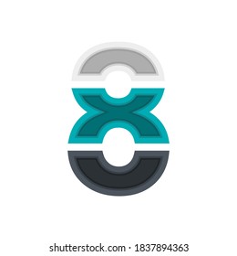 Number 8 Vector Font Alphabet Modern Stock Vector (Royalty Free ...