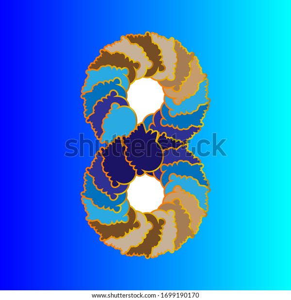 Number 8 Vector Font Alphabetmodern Flat Stock Vector (Royalty Free ...