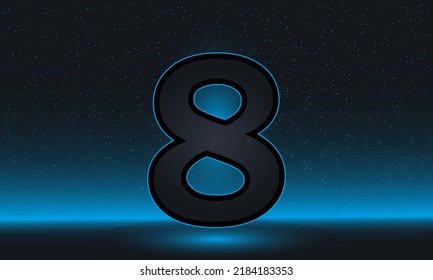 Number 8 Vector Luxury Blue Number Stock Vector (Royalty Free ...