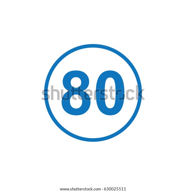 Number 80 Icon Illustration Isolated Vector Stock Vector (Royalty Free ...