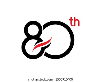 Number 80 Logo Symbol Template Design: vector de stock (libre de ...