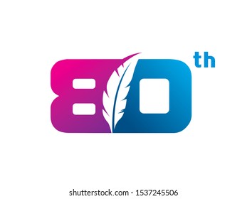 Number 80 Logo Symbol Template Design: vector de stock (libre de ...