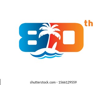 Number 80 Logo Symbol Template Design Stock Vector (Royalty Free ...