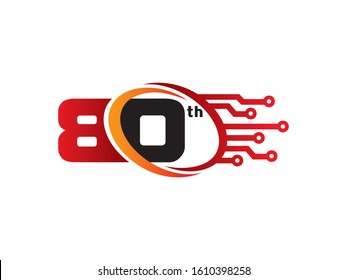 Number 80 Logo Symbol Template Design Stock Vector (Royalty Free ...