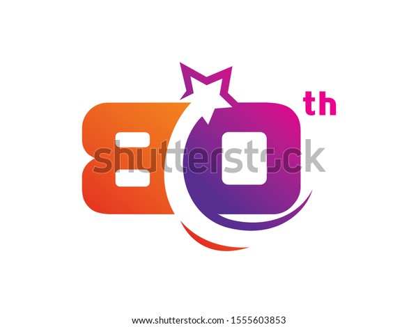 Number 80 Logo Symbol Template Design Stock Vector (Royalty Free ...